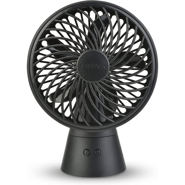 TREVA 5 Inch Oscillating Rechargeable Fan, USB Charging Port, 3 Speed ...
