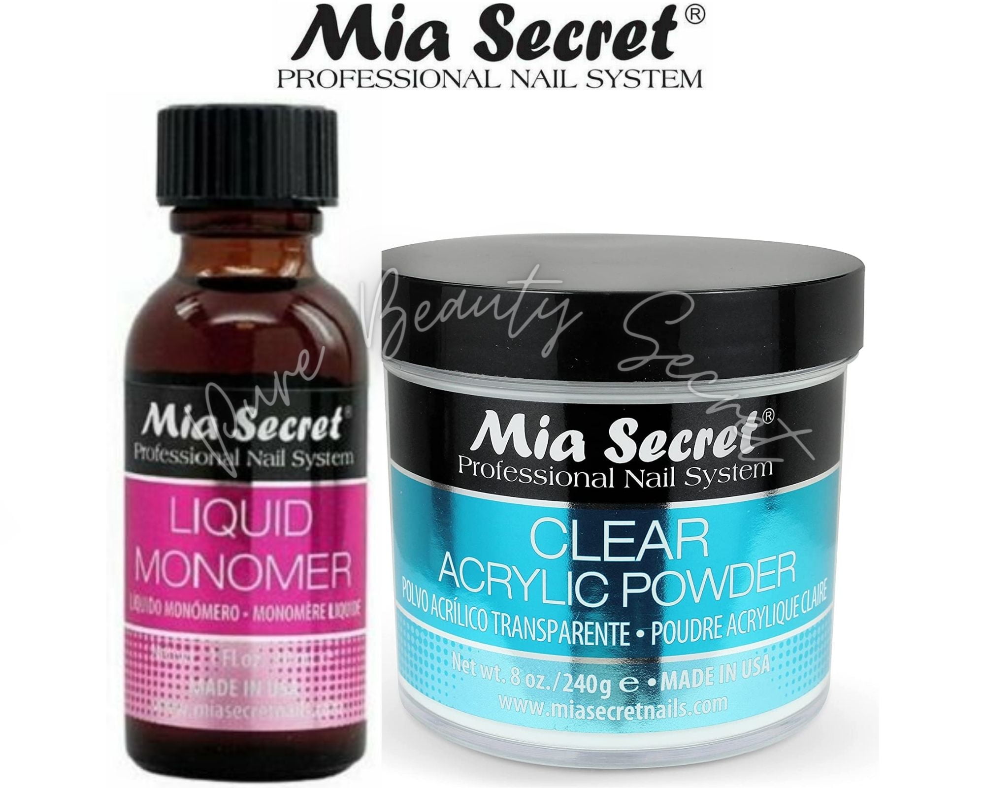 Mia Secret Liquid Monomer 1 oz and Clear Powder 8 oz - Walmart.com