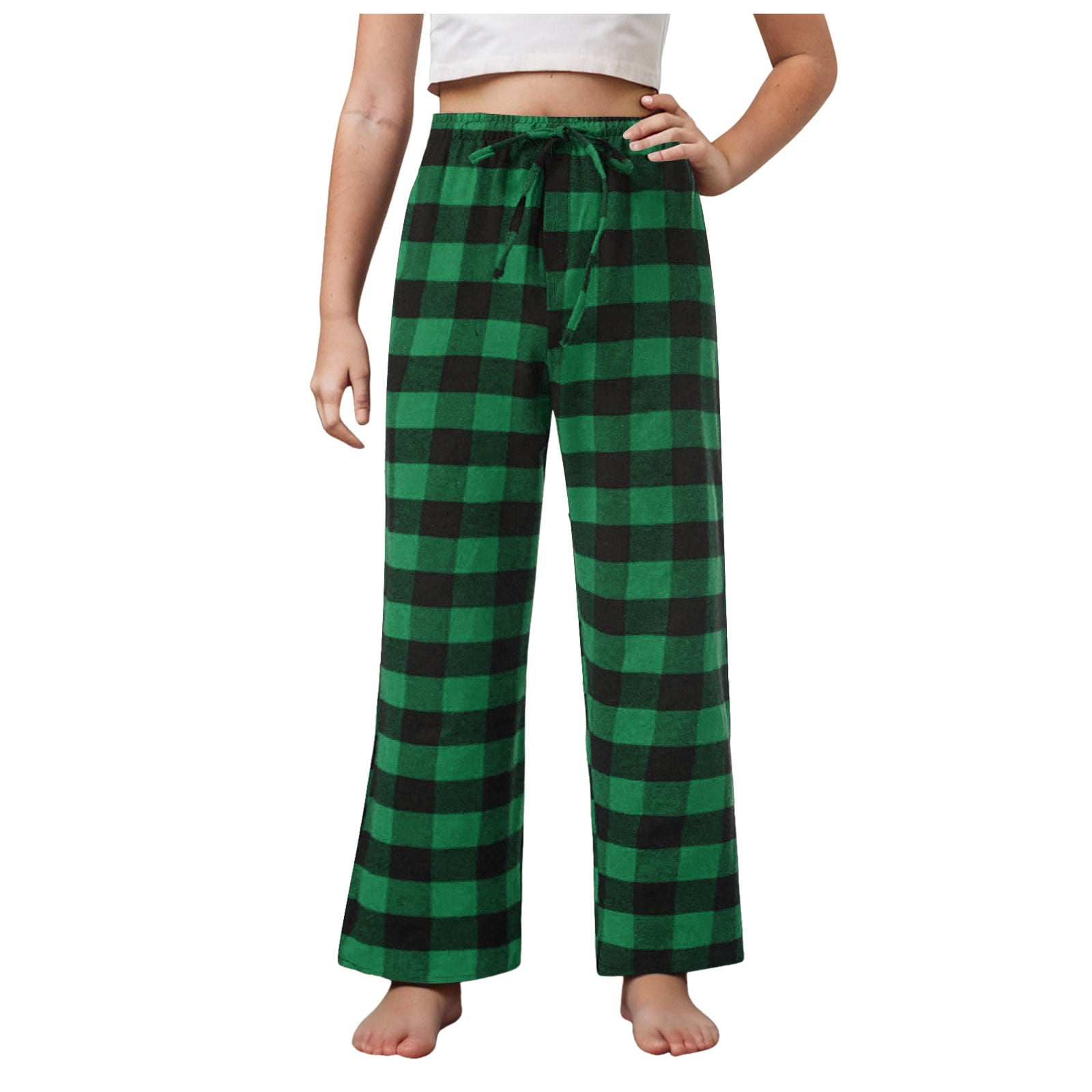 Click here for Hnmkiu Stylish Girls Casual Plaid Trousers Comfort... prices