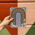 Rainbow Spiral Notebook | Double-sided 120 Lined Pages Wood Burned Art ...