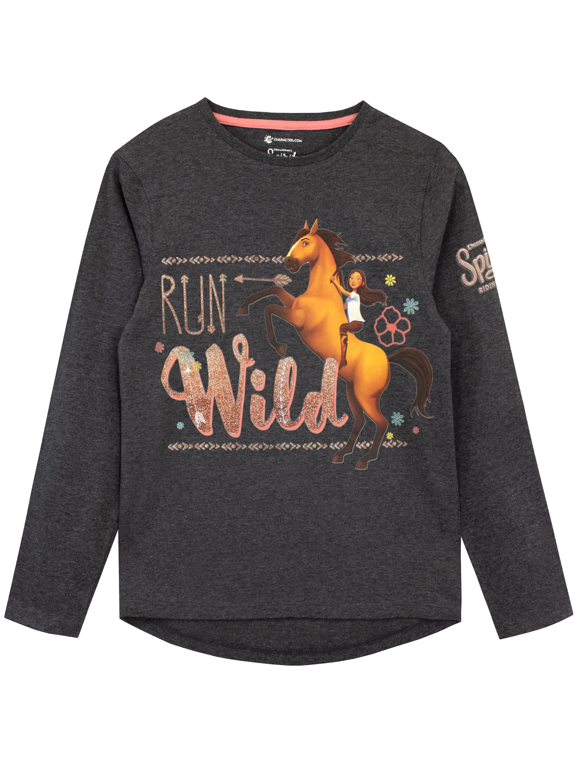 DreamWorks Girls Spirit T-Shirt Gray Sizes 3T-10 - Walmart.com