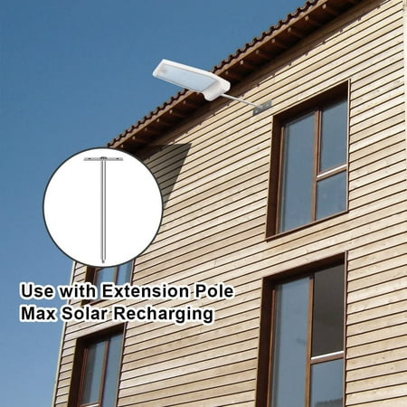 Solar Gutter Lights Wall Sconces with Mounting Pole Outdoor Motion ...