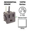 Leviton 5050 Single-Surface Replacement Range Receptacle, 3 Wire ...