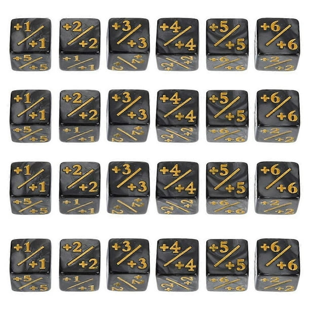 24pcs Counting Tokens Acrylic Dice Squares Positive Negative Dice ...