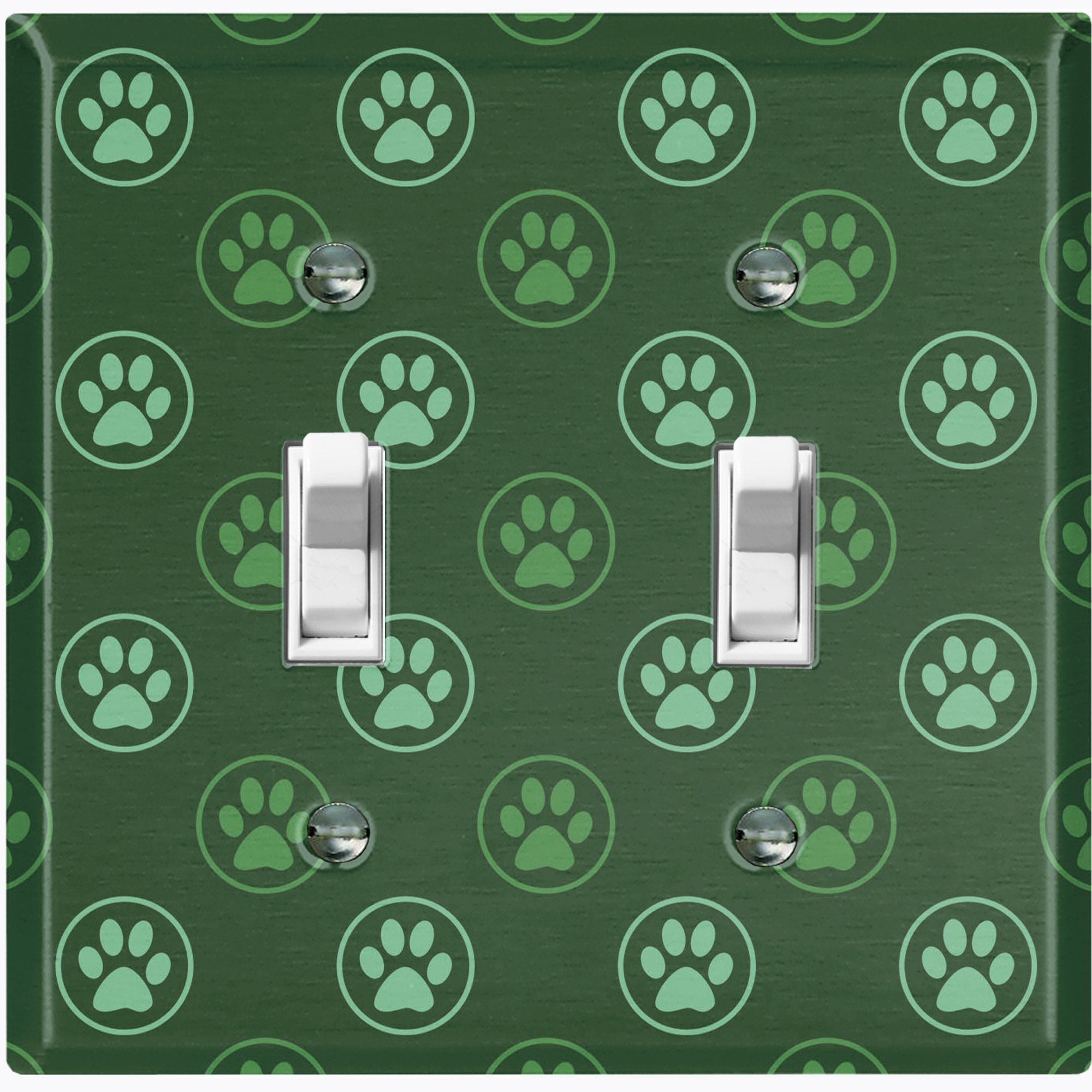 Metal Light Switch Plate Cover Puppy Dog Paw Print Logo Green DOG042 ...