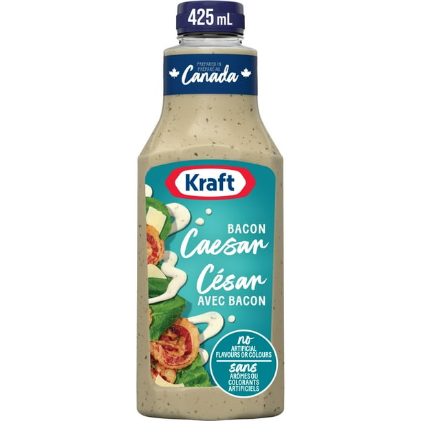 Kraft Bacon Caesar Salad Dressing, 425 mL Bottle, KRAFT CAESAR W BACON DRESSING 425 - Walmart.ca