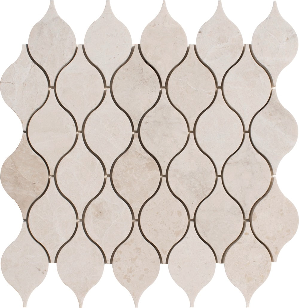 Lemon Crema Nouva Polished Marble Waterjet Mosaic Tile - Walmart.com