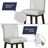 ZAFLY Bar Stools Set of 4, 360° Swivel, Wooden Frame, Faux Leather, White - Walmart.com