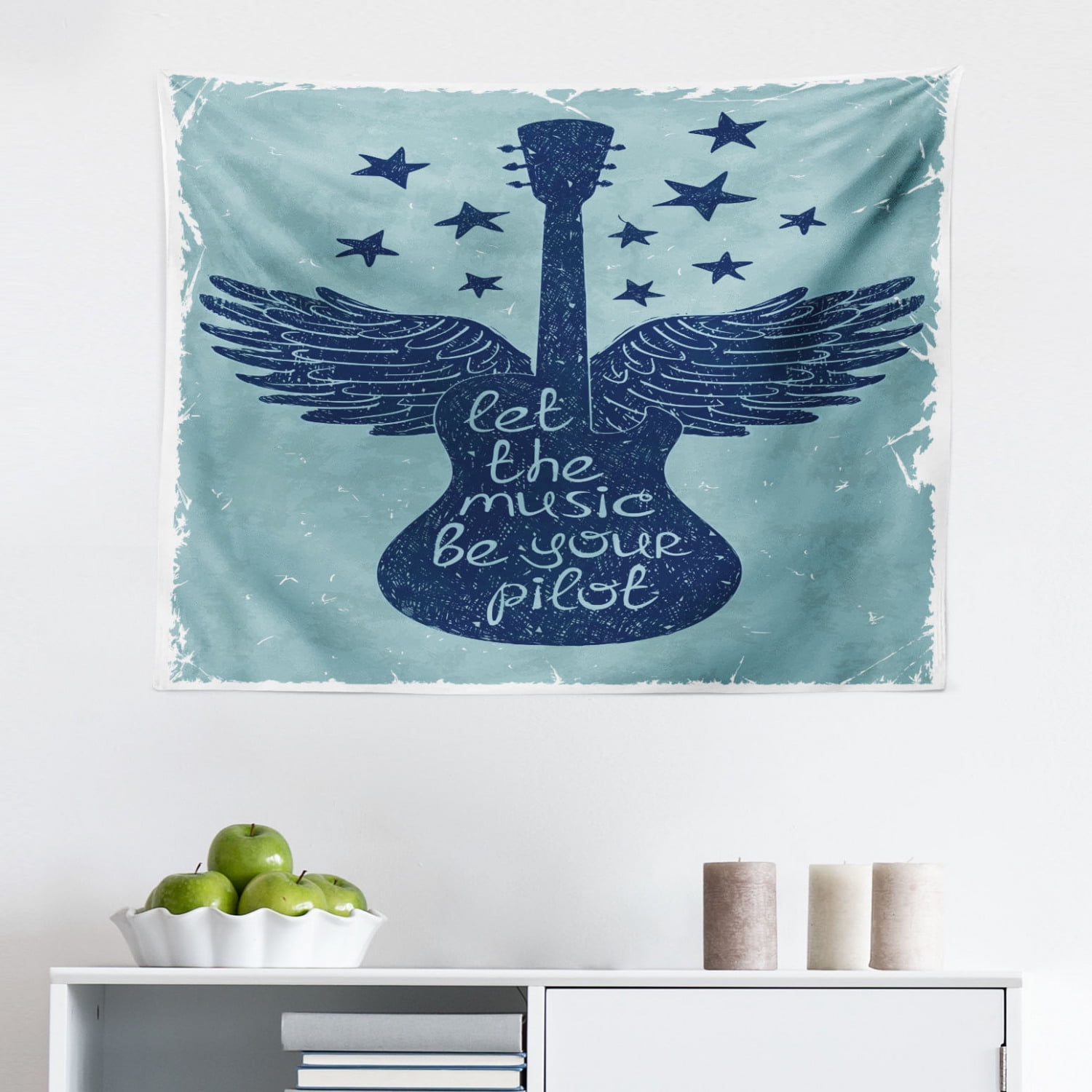 Music Tapestry, Country Festival Event Illustration Guitar American ...