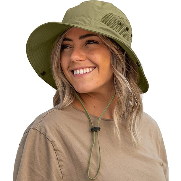 GearTOP Fishing Hats for Men and Women Sun Protection, Camping Hat Bucket Hat with Strings Army ...