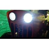 Set of 4 Round LED Light 2 Red & 2 White 4" Brake Stop Turn Tail Back ...