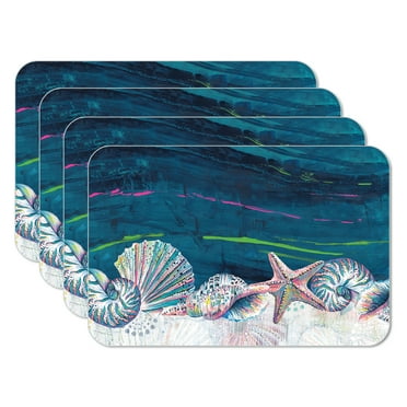CounterArt "Blue Escape" 4-Pack Reversible Flexible Plastic Tabletop ...