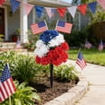 Artificial Ground Vegetation With Flag Decoration, Red White Blue ...