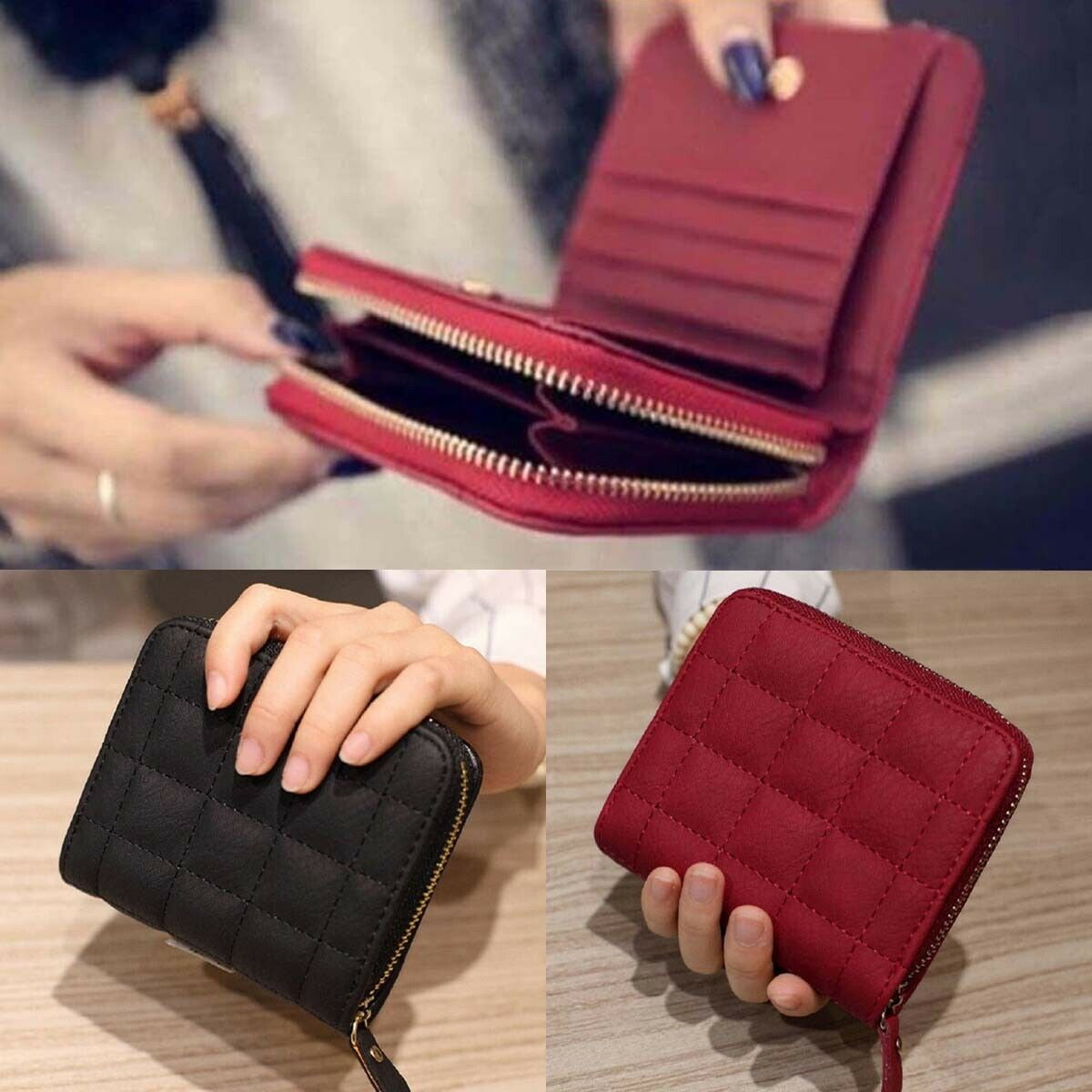 SUNSION Cute Wallet Women Coin Bag Leather Ladies Simple Bifold Small ...