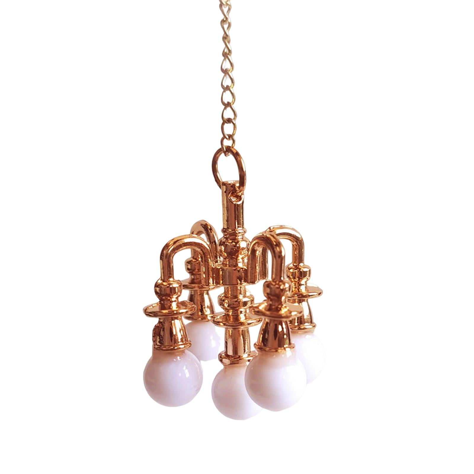 Xuanheng 1 6 1 12 Scale Dollhouse Miniature Ceiling Light For Dolls House Decoration Gold 21mmx140mm