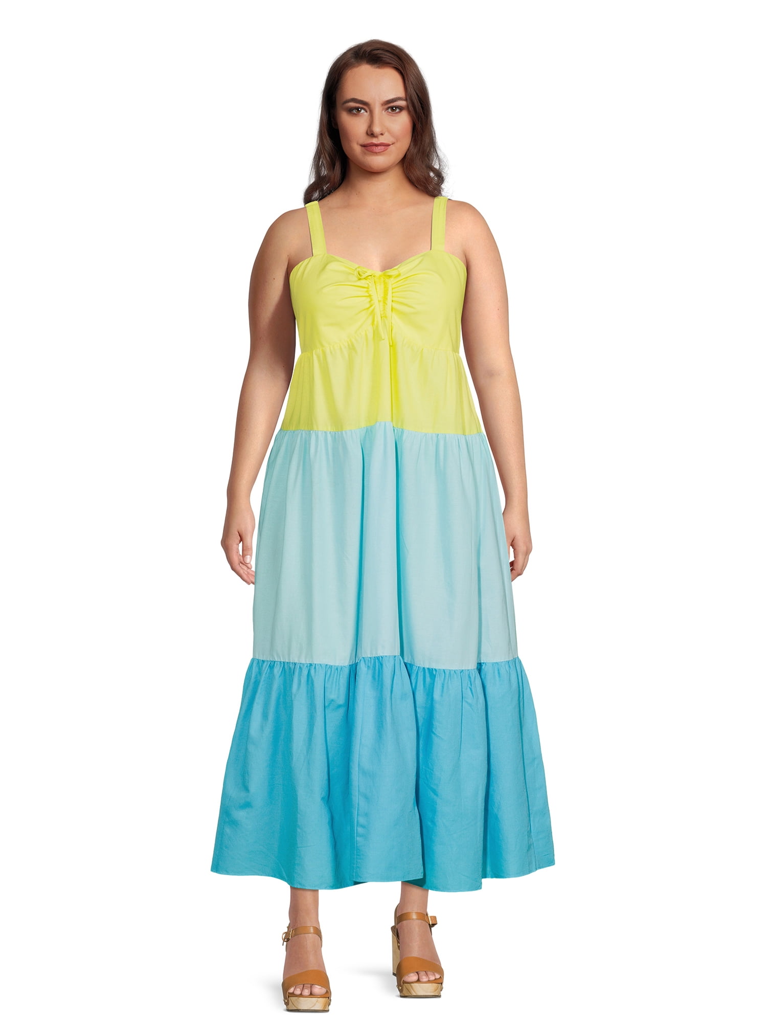 Terra & Sky Women's Plus Size Tiered Maxi Dress - Walmart.com