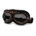 Cafe Racer Thick Leather Padded Steam Punk Motorcycle Goggle Copper ...