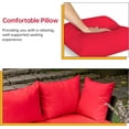 5-Piece Wicker Patio Set - Rattan Chair, Sofa, Table & Red Cushions for ... 5-Piece Wicker Patio Set - Rattan Chair, Sofa, Table & Red Cushions for ...
