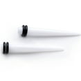 Body Candy 4G 2Pc Unisex Ear Expanders White Acrylic Straight Taper Ear ...