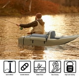 Goplus Inflatable Fishing Float Tube w/Pump & Storage Pockets & Fish ...