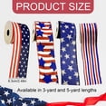 Patriotic Wired Edge Ribbon 5 Yards Retro American Flag Fabric Ribbon 2 ...