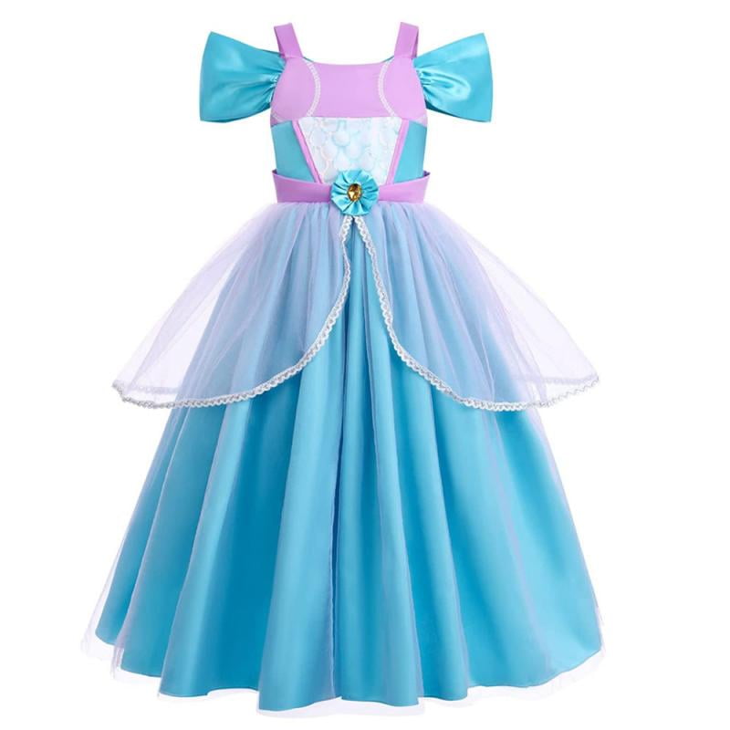 Little Girls Mermaid Princess Dress Birthday Halloween Party Cosplay ...