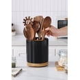 3 Compartment Utensil Holder Extra Large Ceramic Utensil Crock Stable ...