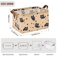 Black Cat Beige Pattern Collapsible Storage Bin Open Home Shelf Basket ...
