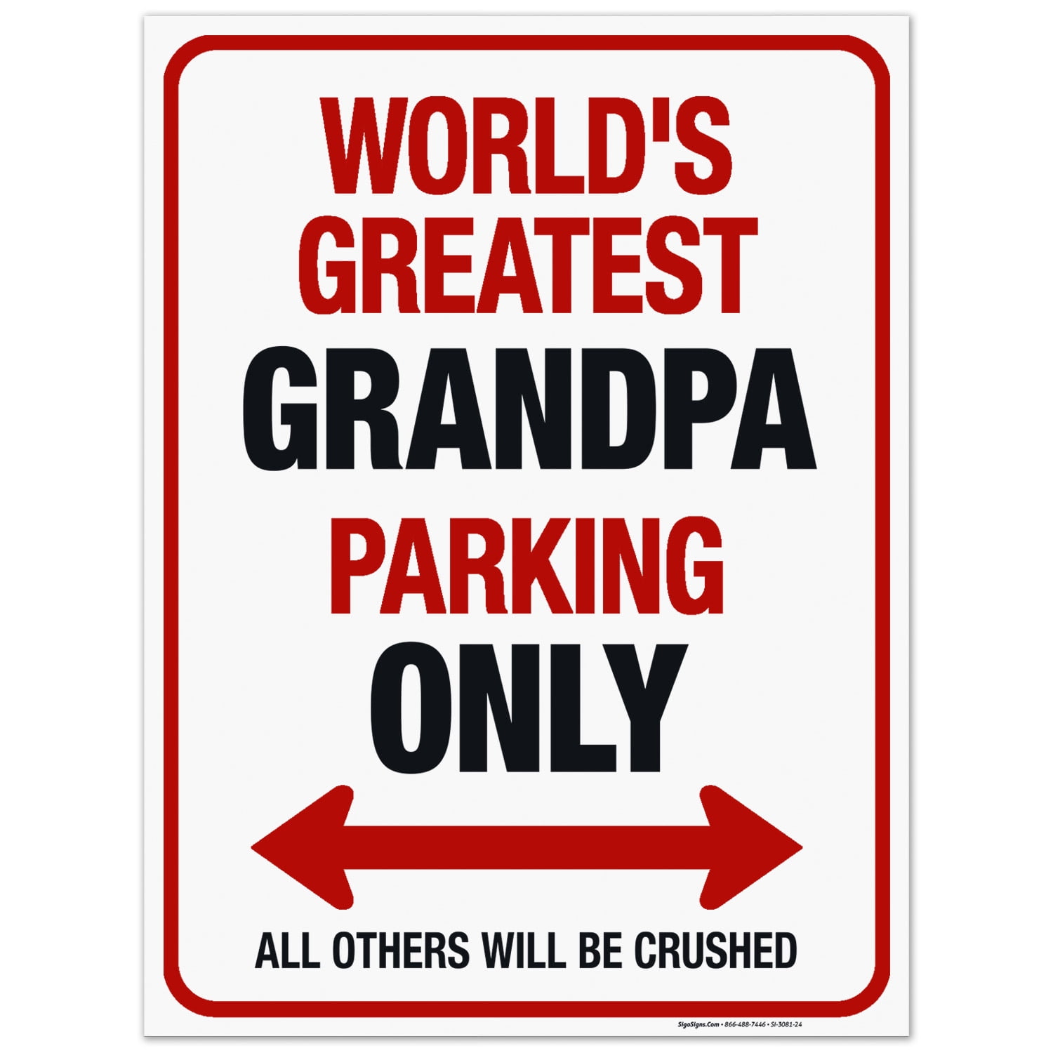 Funny Parking Sign, World'S Greatest Grandpa Parking Only Sign, 18x24 ...