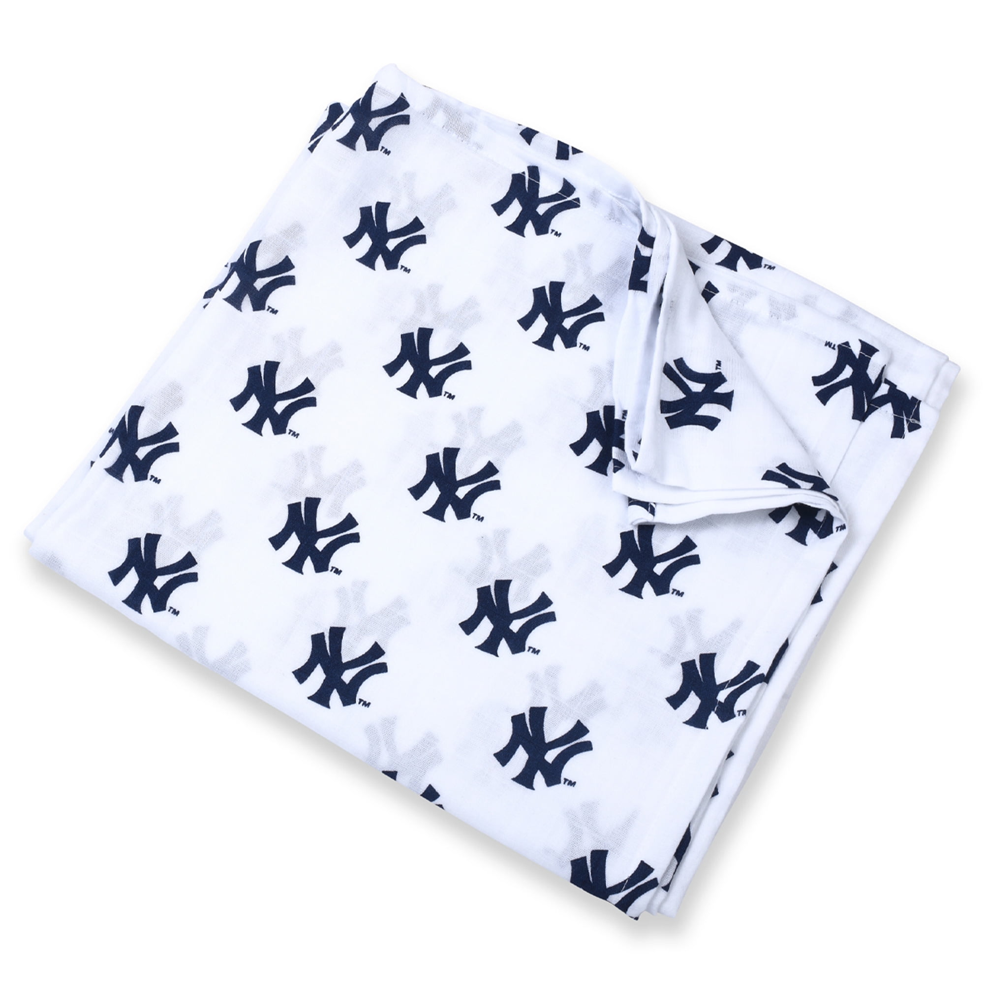 Infant White New York Yankees 47'' x 47'' Muslin Swaddle Blanket ...