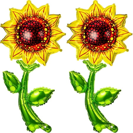 2 Pieces Sunflower Balloons Sunflower Aluminum Foil Balloon Sunflower ...