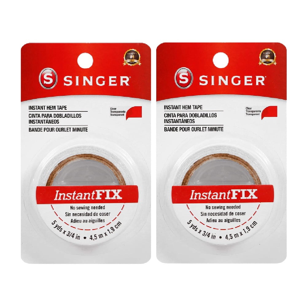 Singer Instant Hem Tape 5 yd x 3/4 in Clear, 2 Pack - Walmart.com