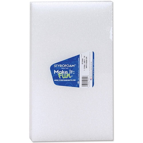 White Styrofoam Block, 11.875" x 6.625" x 1.1875" - Walmart.com