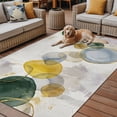 Abstract Ink Outdoor Rug 6x9 ft Green Yellow Blue Ink Splatter Bubbles ...