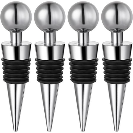 Set of 4 reusable bottle caps for wine, champagne, prosecco, beer ...