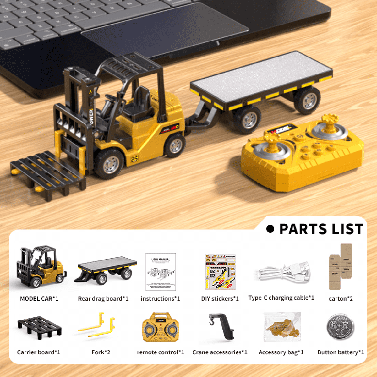 Click here for Kmoist Remote Control Forklift With Trailer  1/64... prices