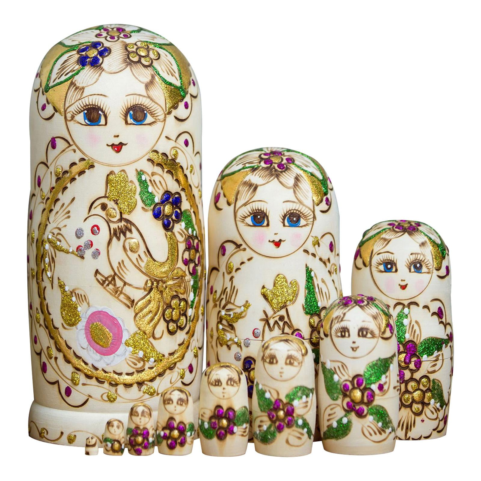 Click here for Meriglare 10 Pieces Russian Dolls Handmade Stackin... prices