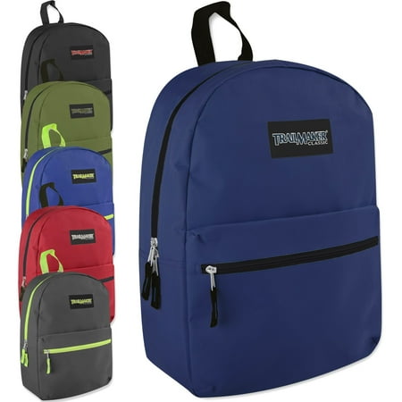 Trailmaker - 17 Inch Classic Backpack - 6 Colors Case Pack 24 - Walmart.com