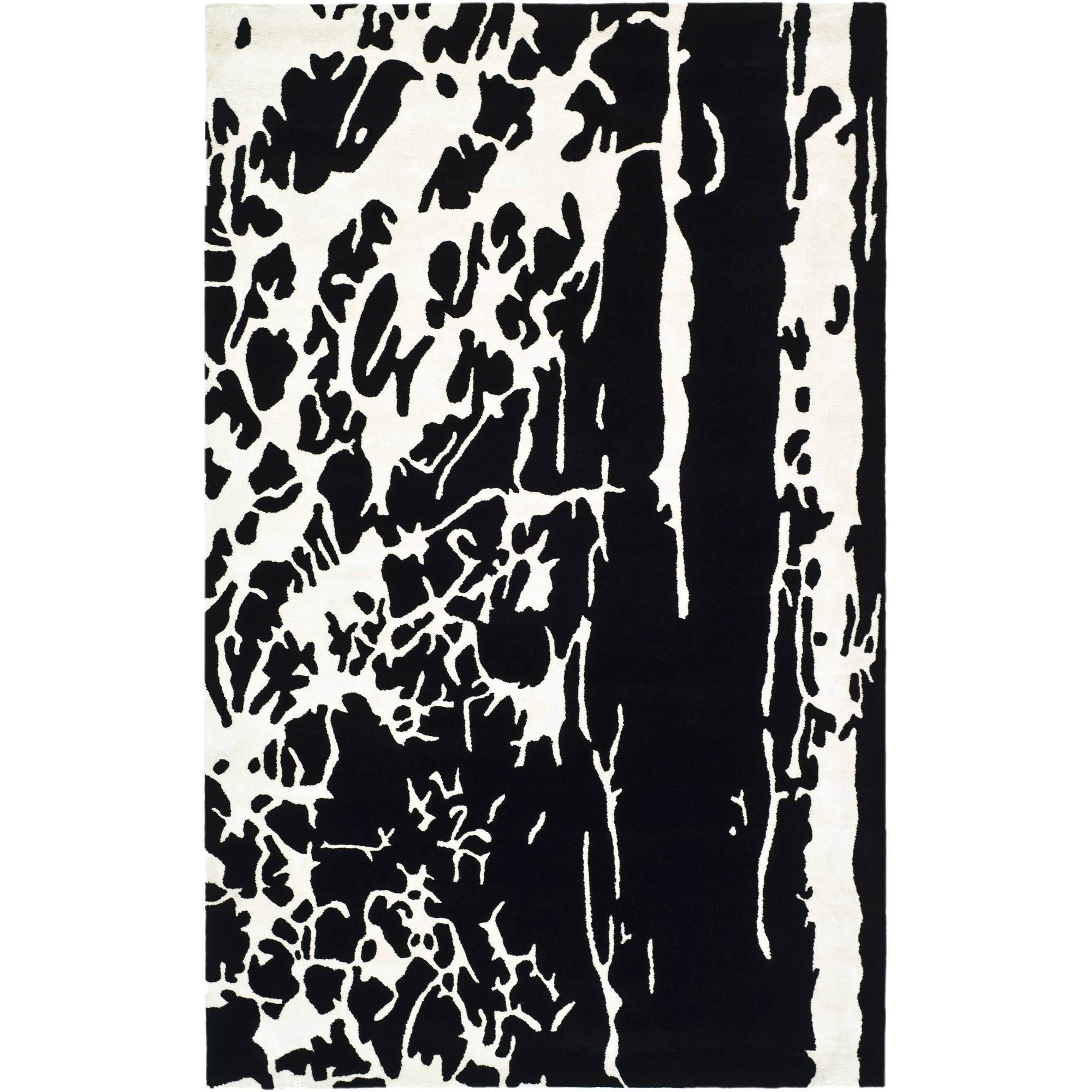 SAFAVIEH Soho Alura Abstract Wool Area Rug, Black/White, 5' x 8 ...