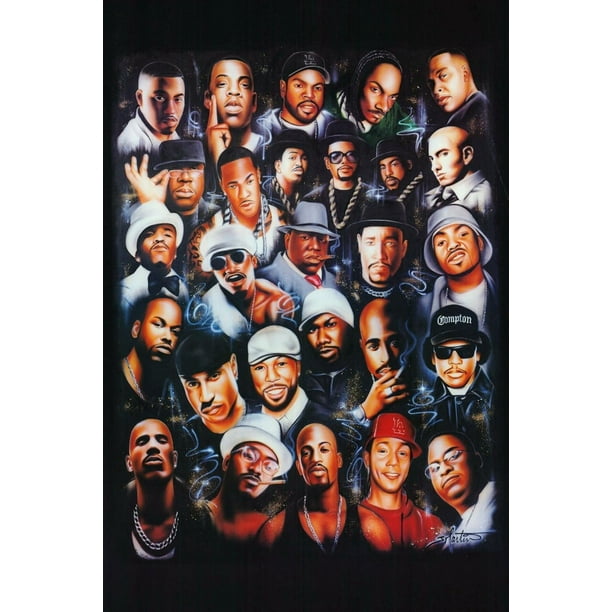 Póster musical de collage de raperos de Rap Gods, póster musical de Rap ...