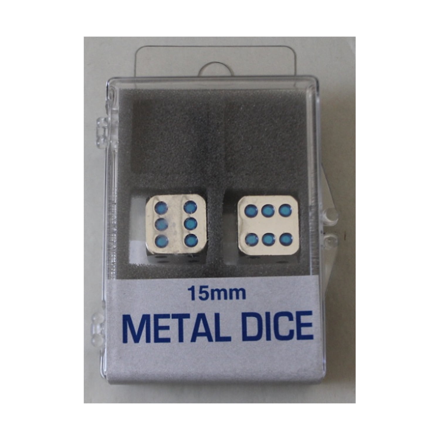 15mm d6 Metal Dice w/Blue Pips (2) New - Walmart.com