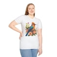 Bird Blossoms Tee Colorful Floral Bee-eater Illustration T-Shirt Unisex ...