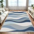 1PC Wavy-patterned Area Rug Local Carpet, Lightweight Washable Easy-to ...