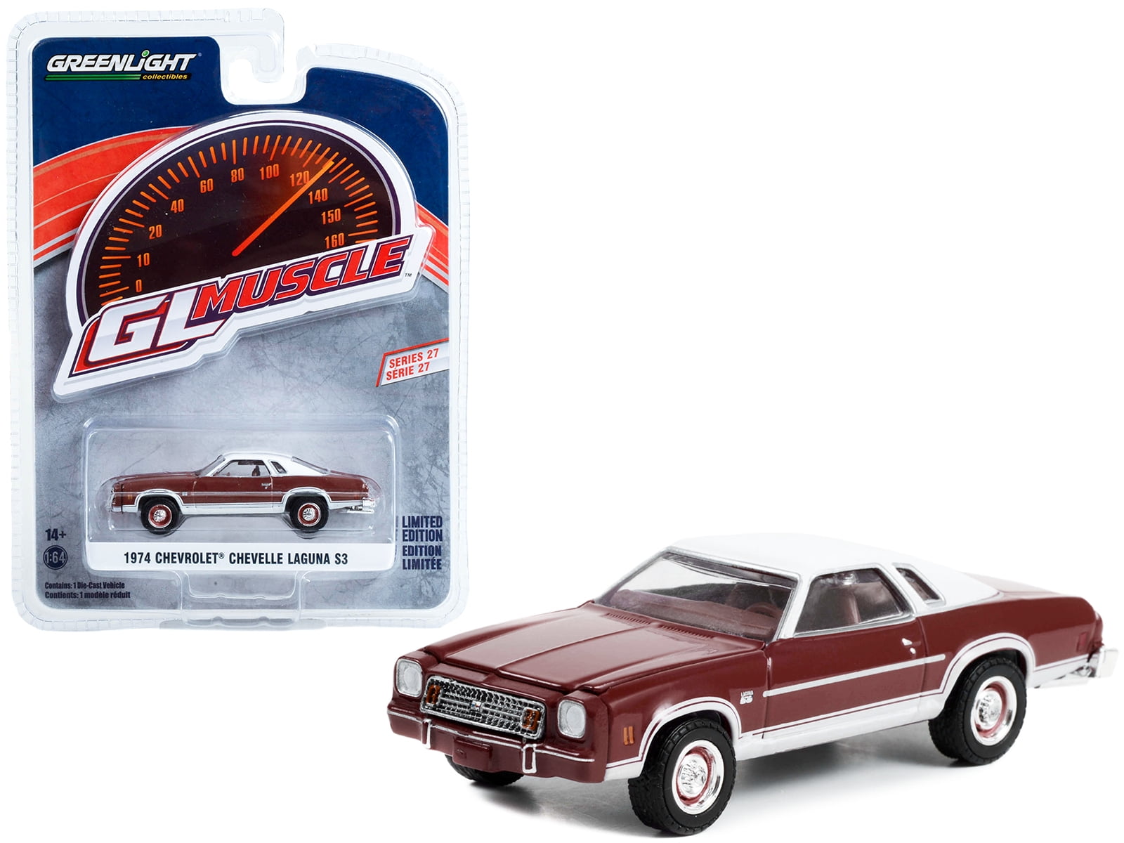 Diecast 1974 Chevrolet Chevelle Laguna S3 Medium Red Metallic with ...
