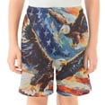BZSMCE Adjustable Drawstring Casual Shorts With Two Sea Eagles American ...