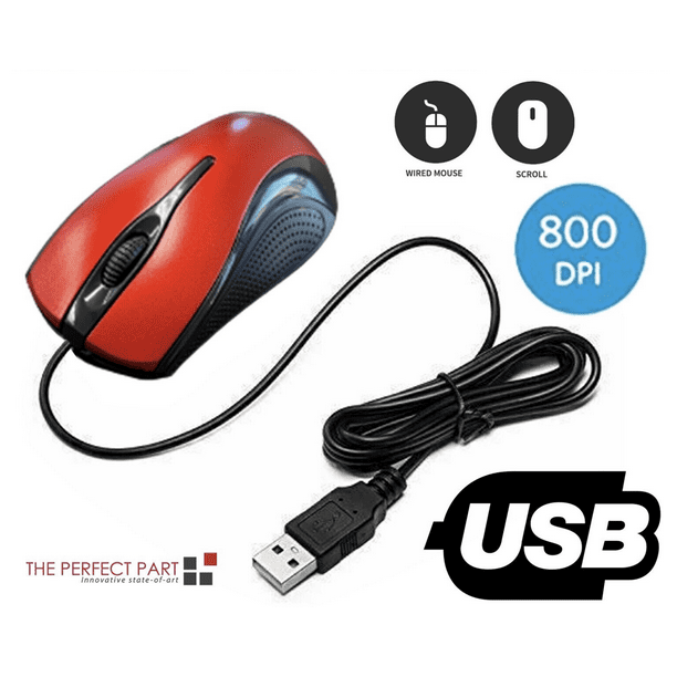 USB 2.0 Optical Wired Scroll Wheel Mouse For PC Laptop Notebook Desktop ...