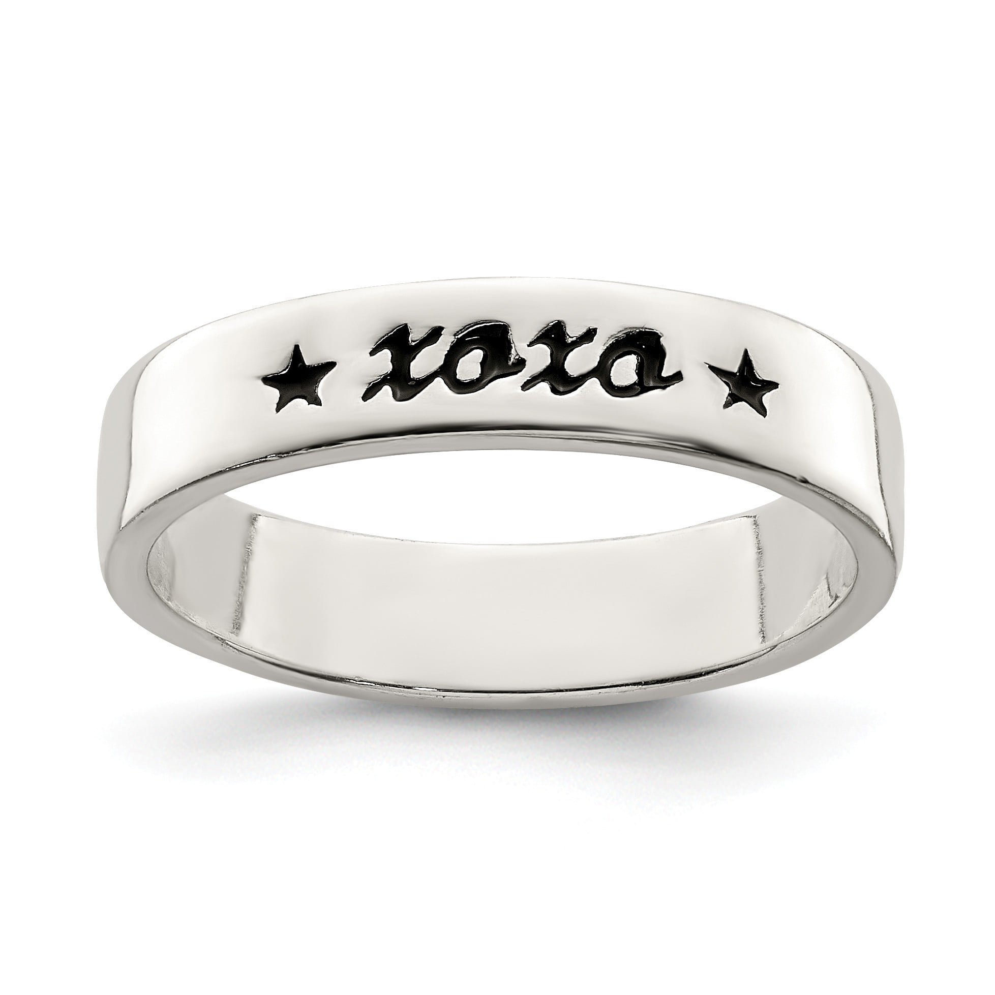 Sterling Silver Antiqued & Polished XOXO Ring - Size 7 - Walmart.com