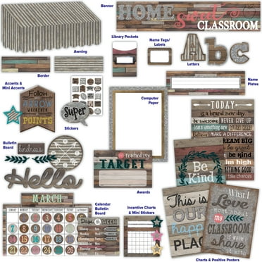 Teacher Created Resources Home Sweet Classroom Cursive Mini Bulletin ...