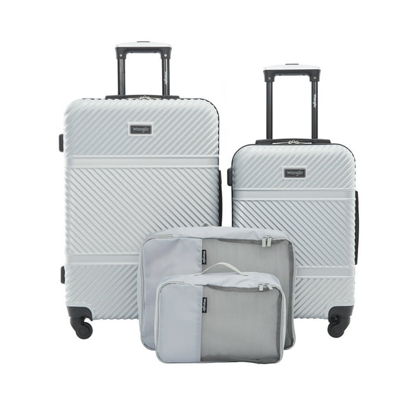 Wrangler 4 Pc Hardside Spinner Luggage Set With 20" & 25" Suitcases and ...