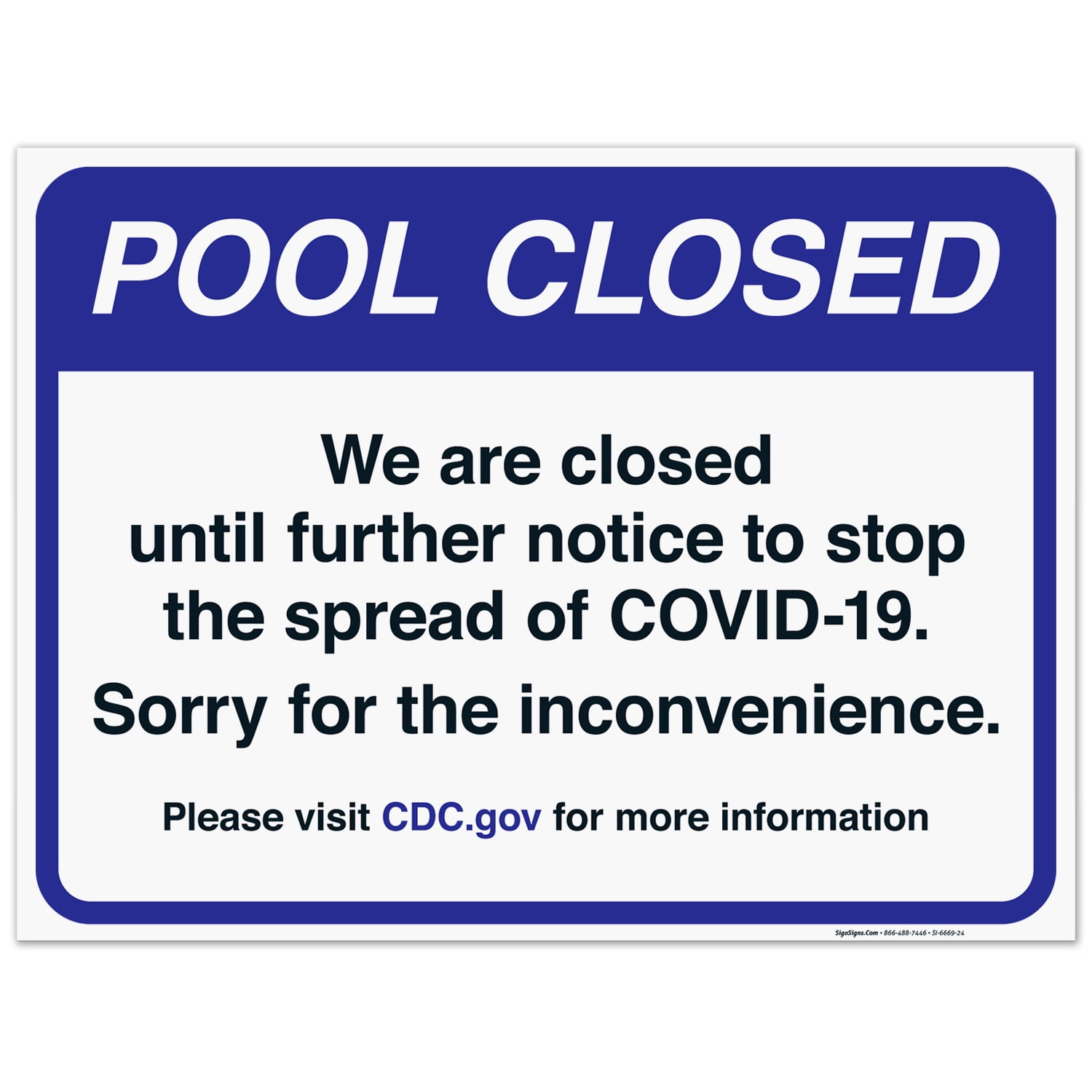 Pool Closed Sign, Pool Sign, (SI-6669) 10x10 Vinyl Sticker - Walmart.com